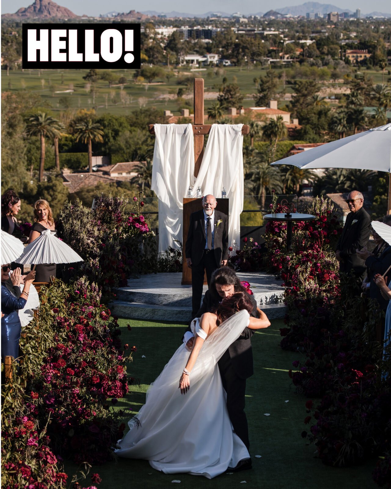 Alice Cooper and Sheryl Cooper kiss after their wedding ceremony ...